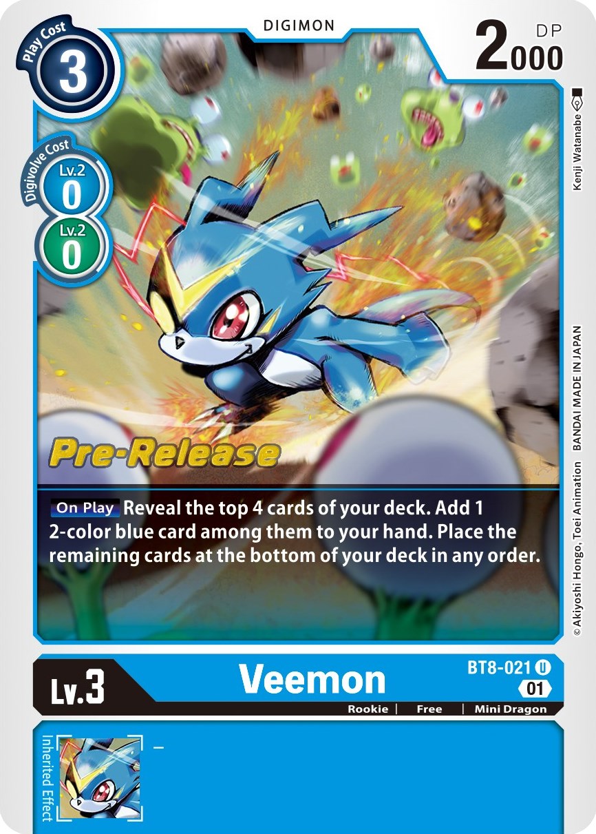 Veemon - New Awakening Pre-Release Cards - Digimon Card Game