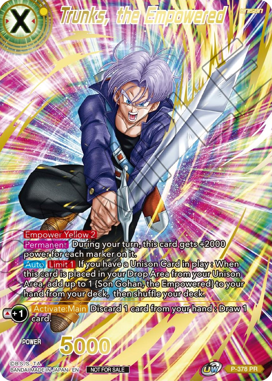 Trunks, the Empowered (Gold Stamped) - Promotion Cards - Dragon Ball ...