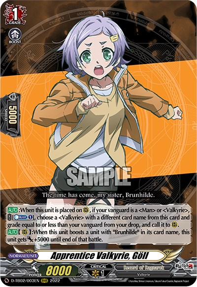 Apprentice Valkyrie, Goll - D-TB02: Record of Ragnarok - Cardfight Vanguard