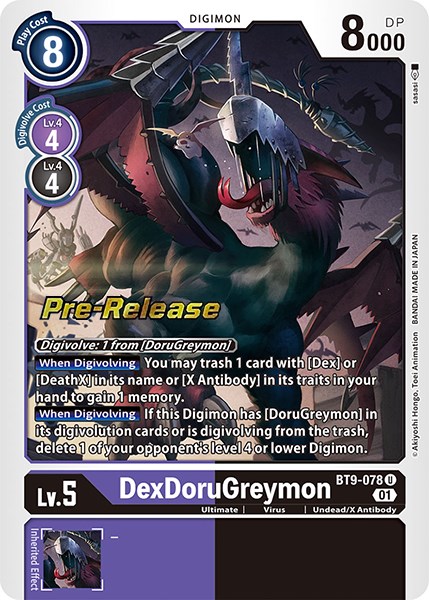 DexDoruGreymon - X Record Pre-Release Cards - Digimon Card Game