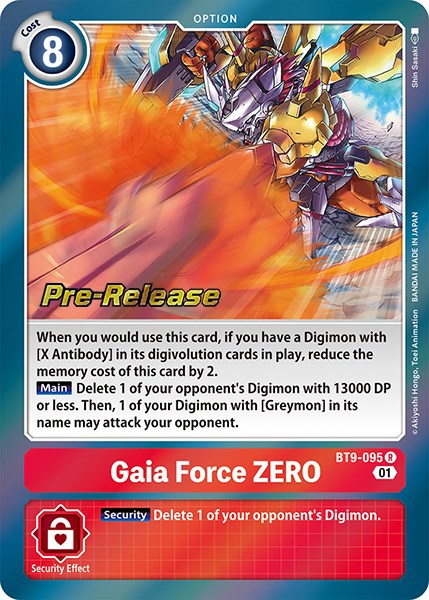 Gaia Force ZERO - X Record Pre-Release Cards - Digimon Card Game