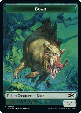 Boar // Aven Initiate Double-sided Token - Double Masters 2022 - Magic ...