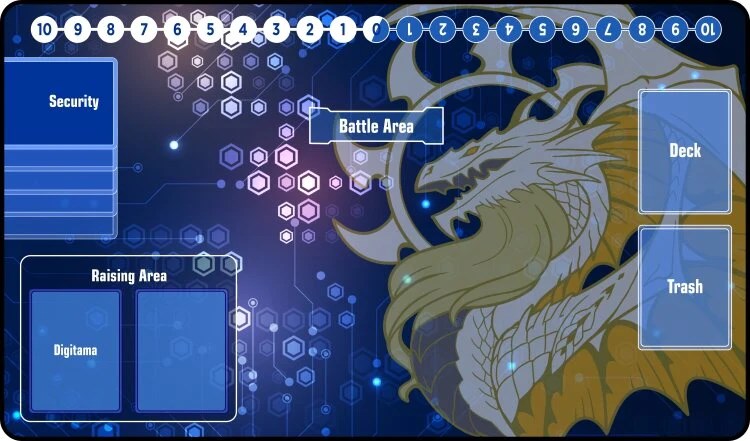 GamerMats Playmat - Digimon Compatible White Dragon (Standard with ...