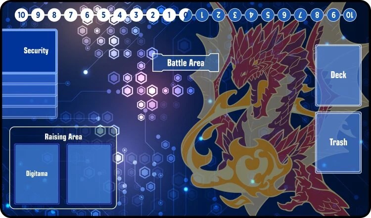 GamerMats Playmat - Digimon Compatible Red Dragon (Standard with Zones ...