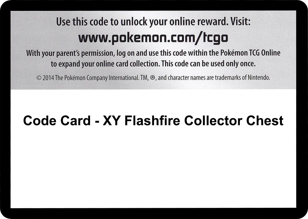 Code Card - XY Flashfire Collector Chest - XY - Flashfire - Pokemon