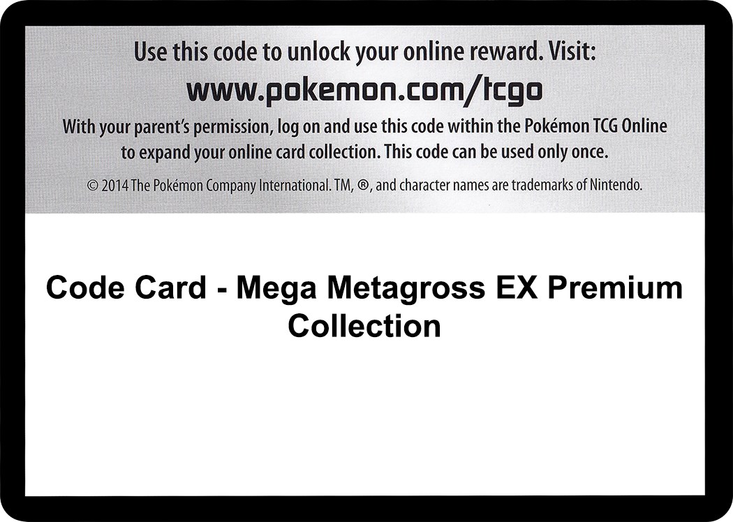 Code Card - Mega Metagross EX Premium Collection - XY - Phantom Forces ...