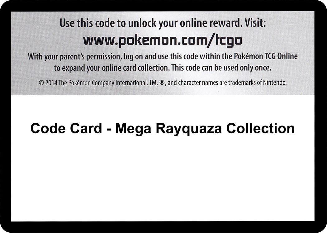 Code Card - Mega Rayquaza Collection - XY - Roaring Skies - Pokemon