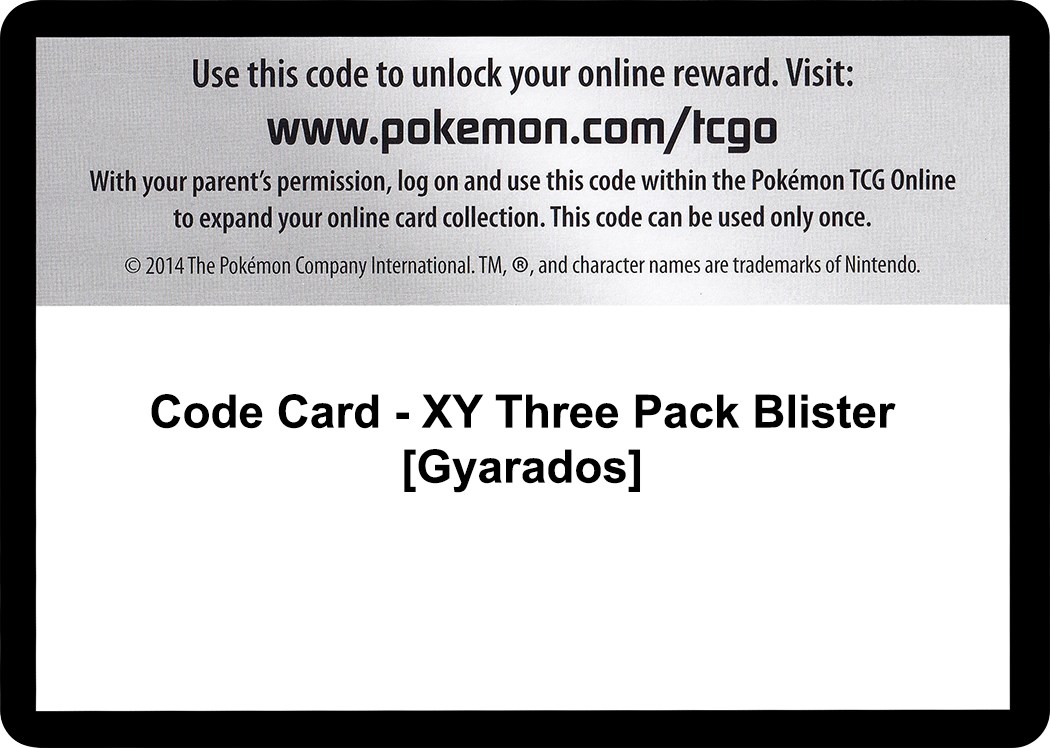 Code Card - XY Three Pack Blister [Gyarados] - XY Base Set - Pokemon