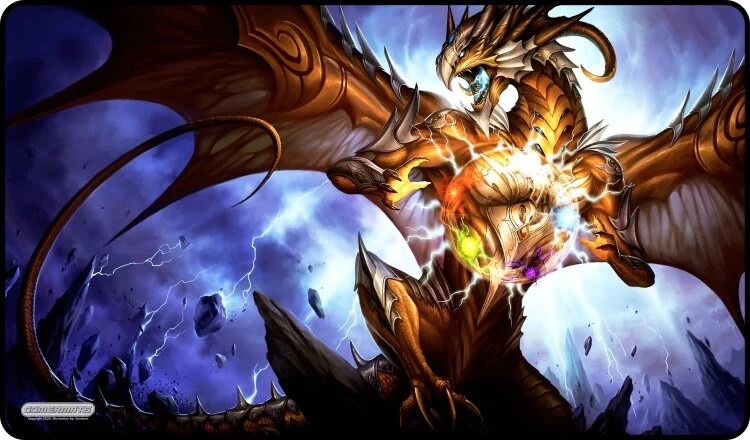 GamerMats Playmat - Artifact Dragon (Premium Black Stitched ...