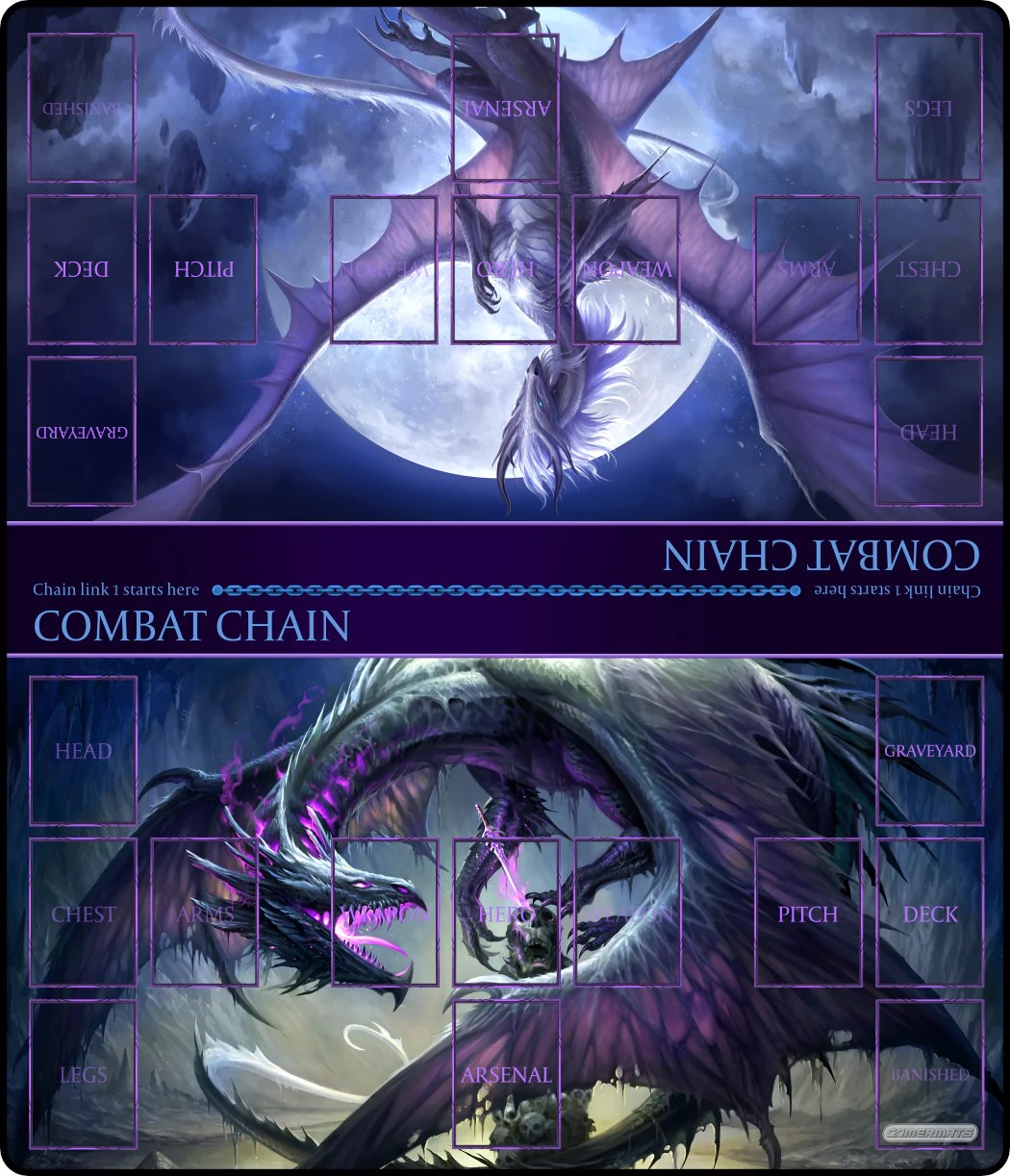 GamerMats Playmat - Double Dragons 2-Player XL Playmat (Flesh and Blood ...