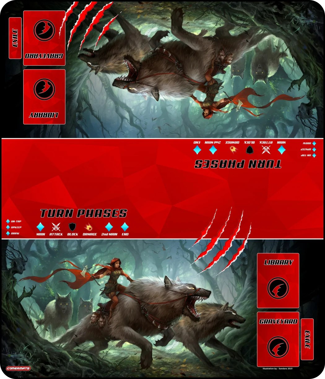GamerMats Playmat - Dark Red Riding Hood 2-Player XL Playmat (Magic ...
