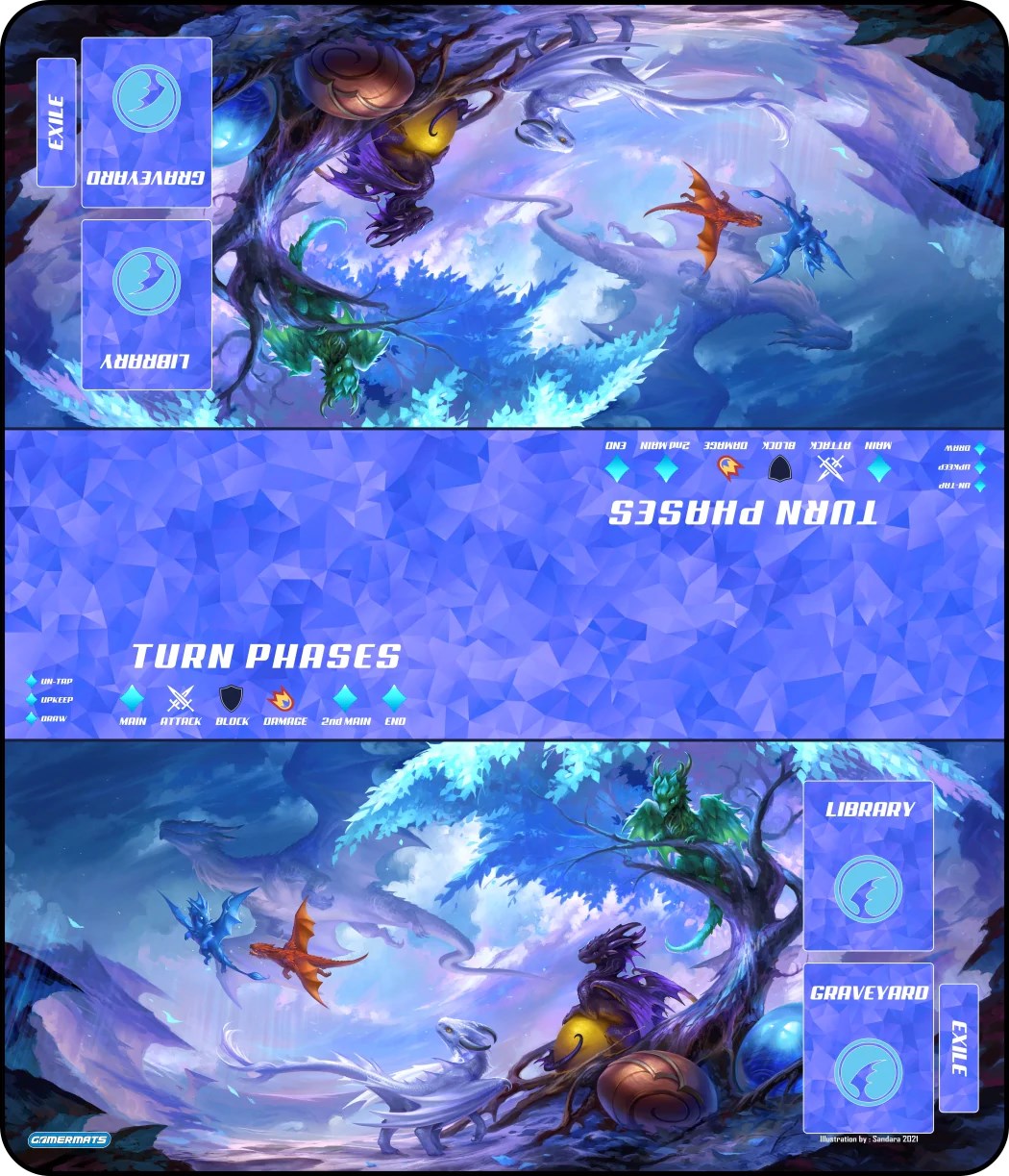 GamerMats Playmat - Circle of Life 2-Player XL Playmat (Magic ...