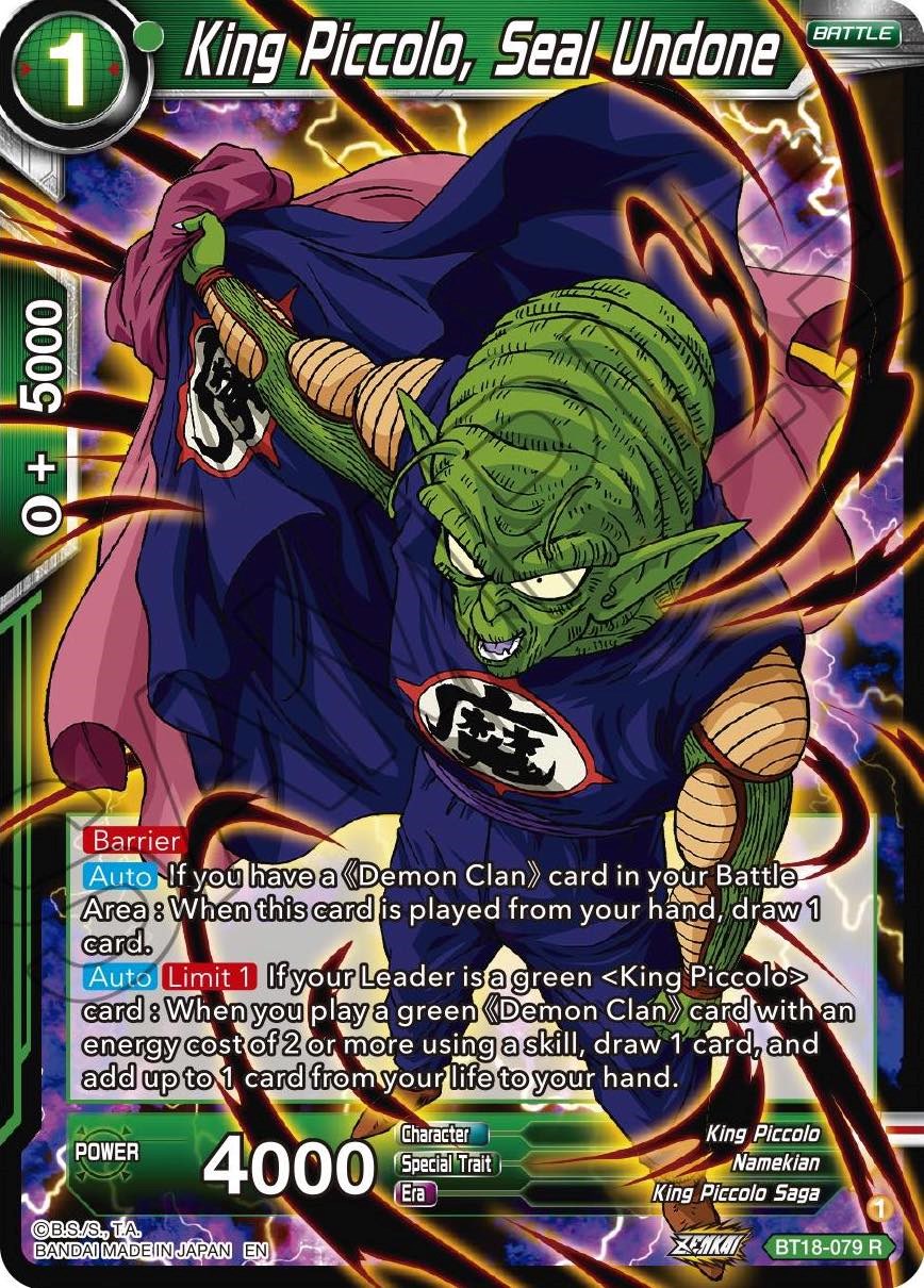 King Piccolo, Seal Undone - Dawn of the Z-Legends - Dragon Ball Super CCG