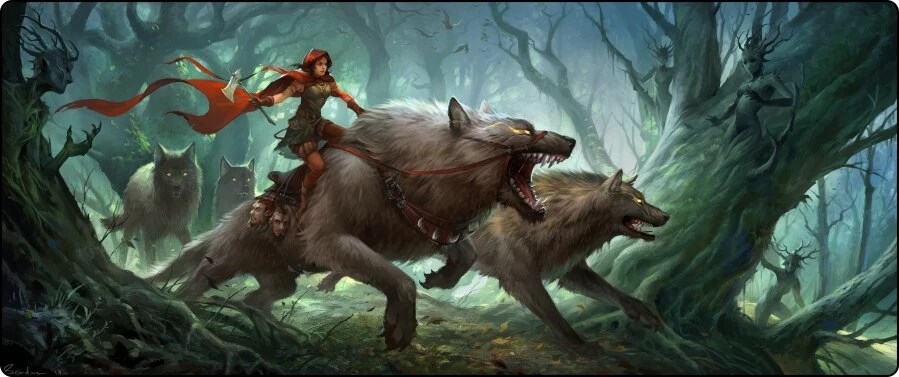 Dark Red Riding Hood - Tablemat - GamerMats Playmats - Playmats