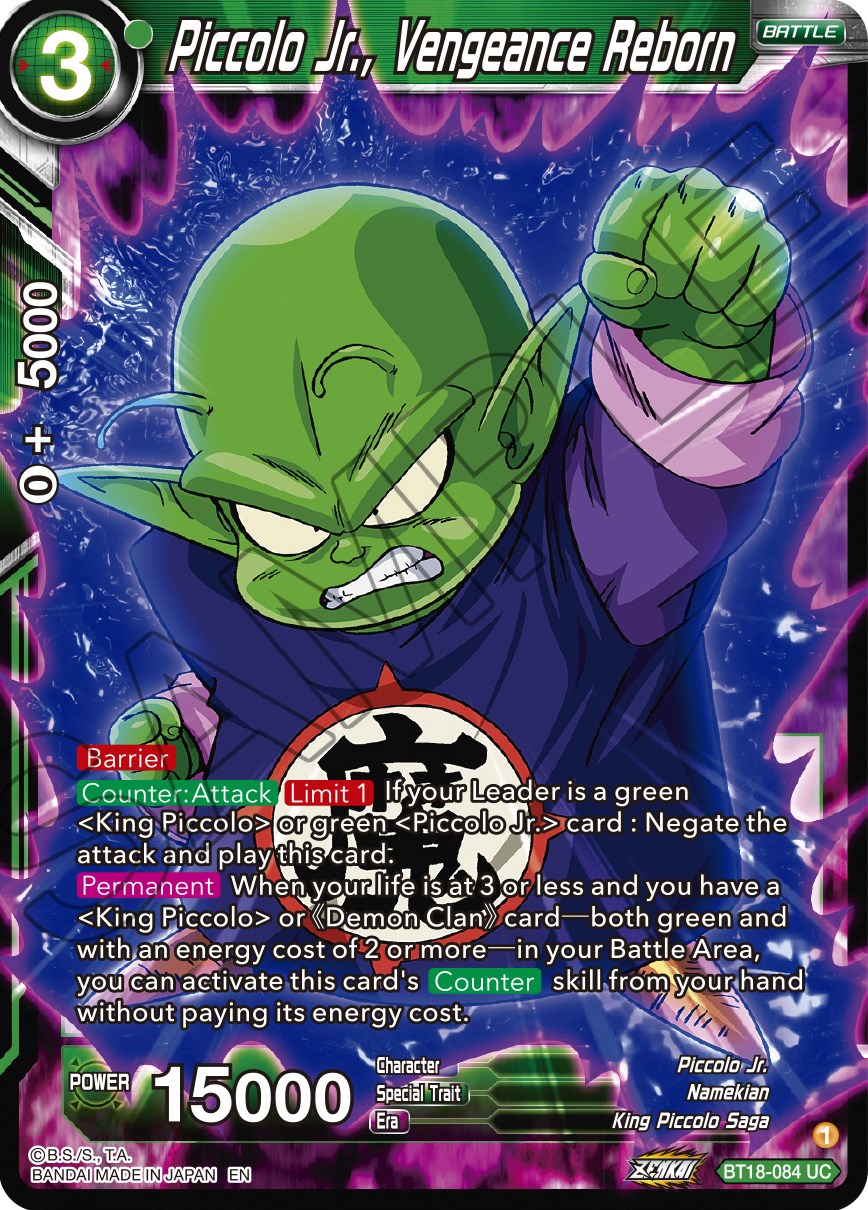 Piccolo Jr Vengeance Reborn Dawn Of The Z Legends Dragon Ball Super Ccg