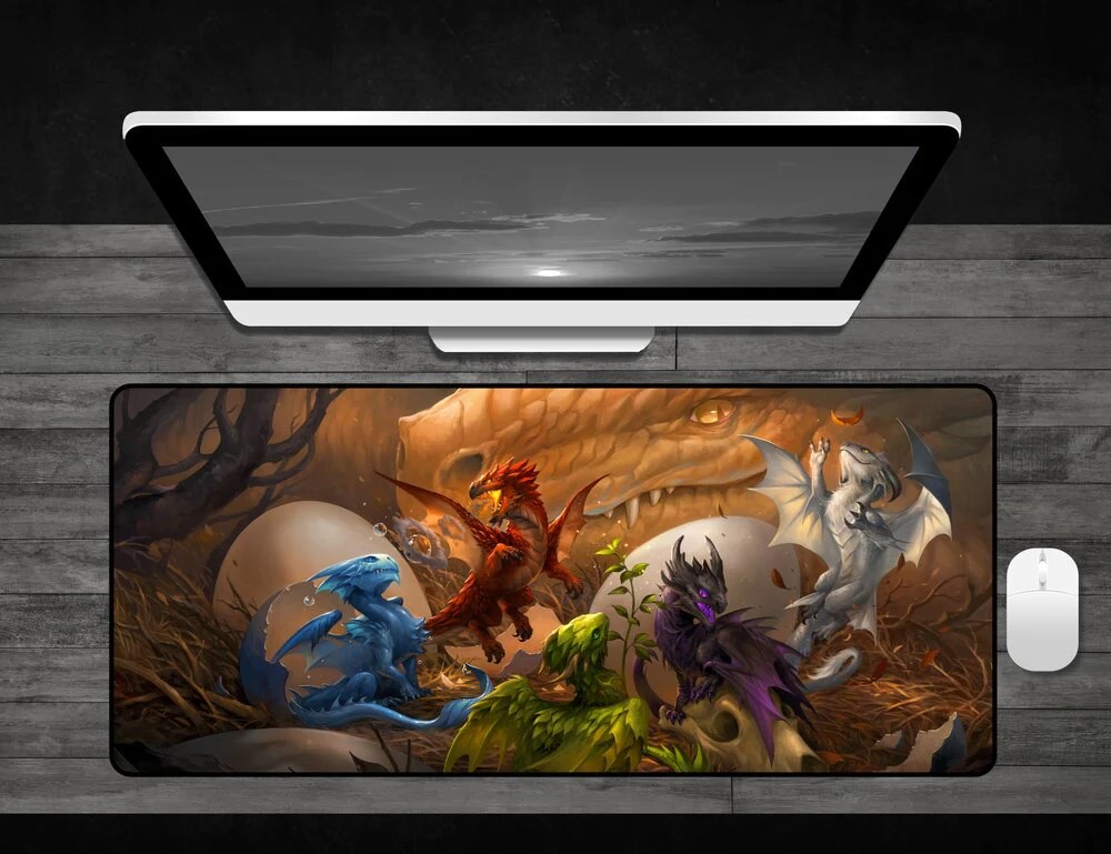 Baby Dragons - Deskmat - GamerMats Playmats - Playmats