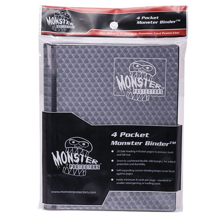 Binder - 4-Pocket Side-Loading Holofoil - Black - Monster Protectors ...