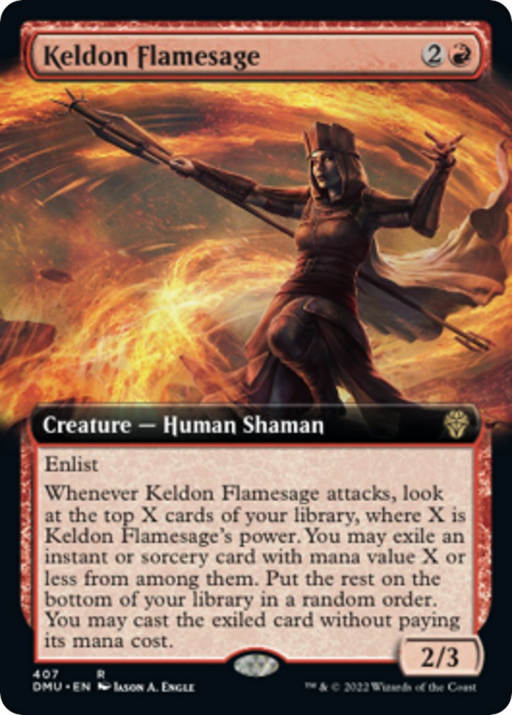 Keldon Flamesage (Extended Art) - Dominaria United - Magic: The Gathering