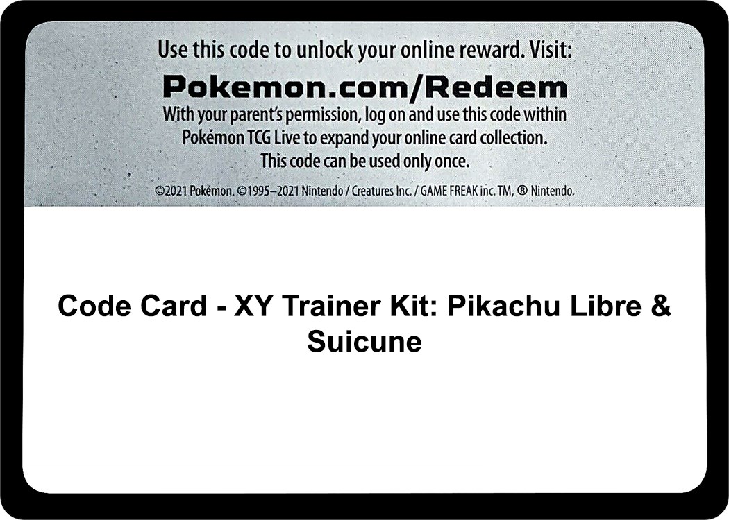 Code Card - XY Trainer Kit: Pikachu Libre & Suicune - XY Trainer Kit ...