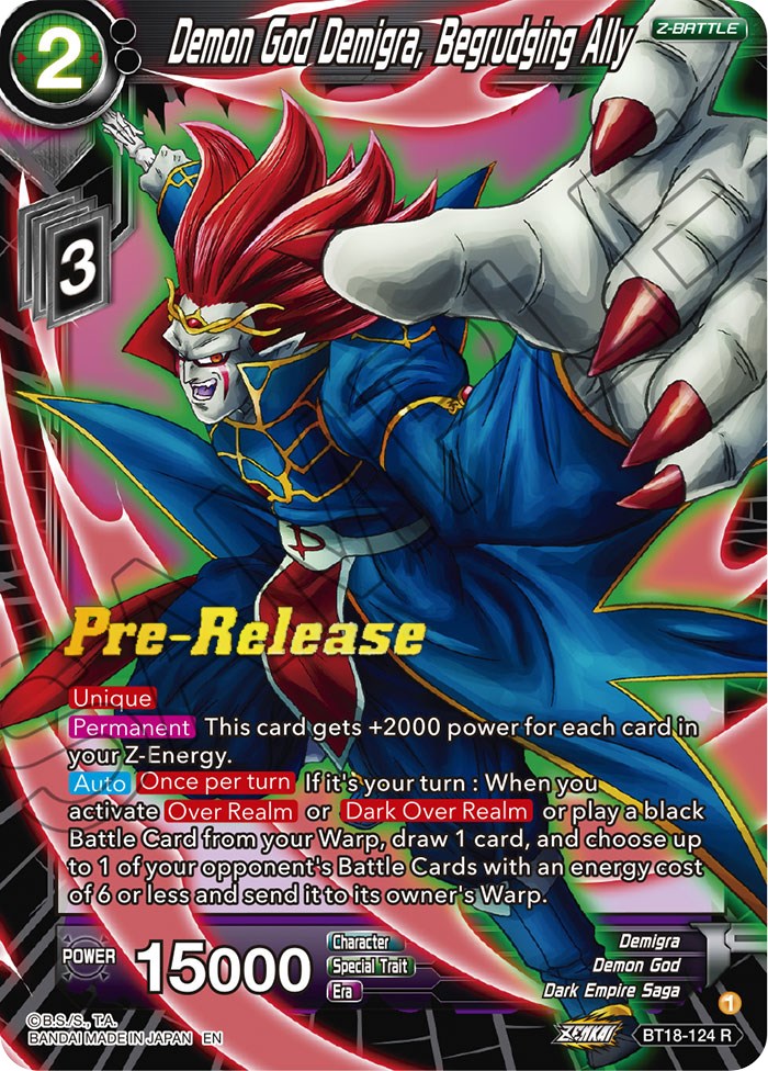 Demon God Demigra, Begrudging Ally - Dawn of the Z-Legends Pre-Release ...