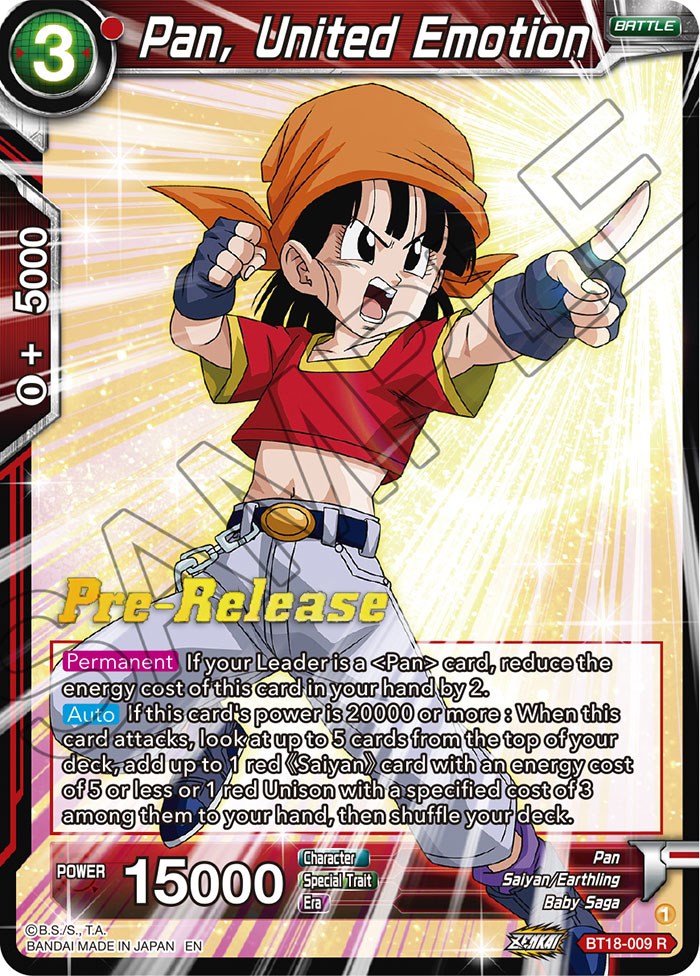 Pan, United Emotion - Dawn of the Z-Legends Pre-Release Cards - Dragon ...