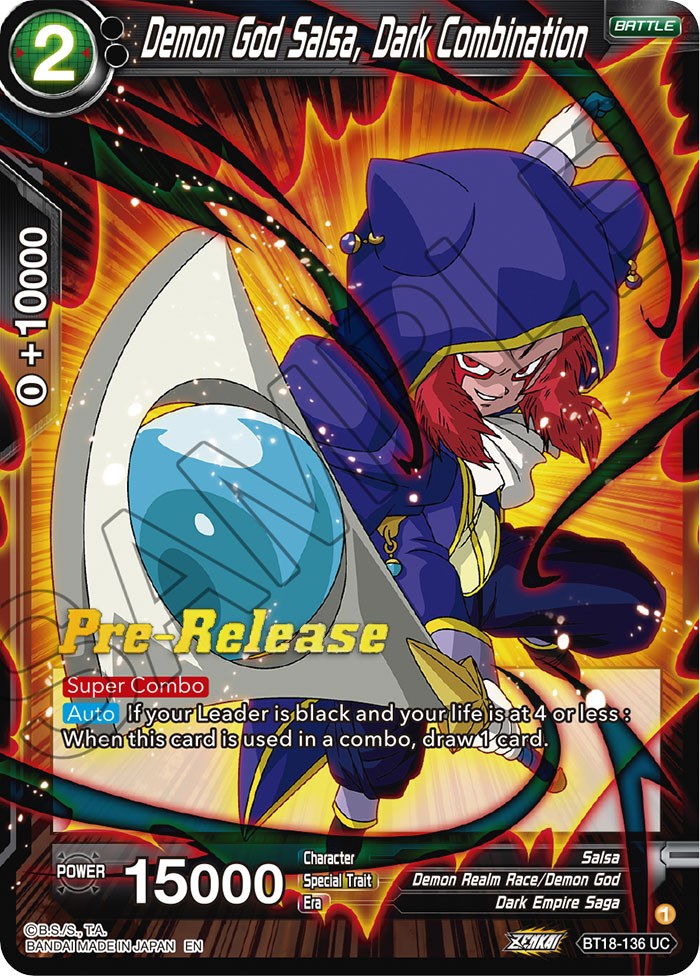 Demon God Salsa, Dark Combination - Dawn of the Z-Legends Pre-Release ...