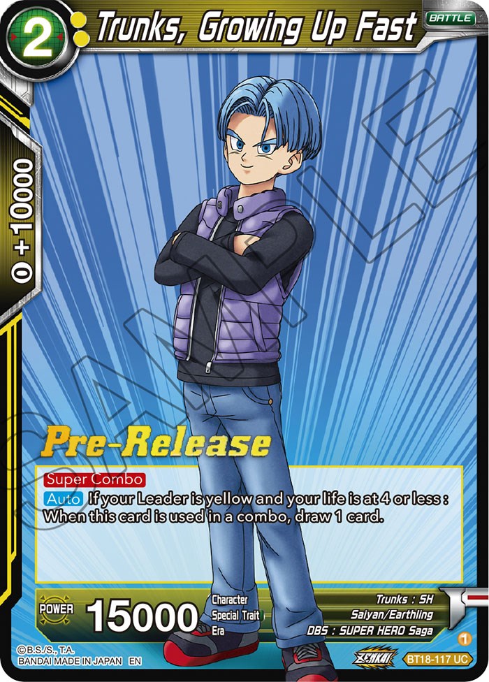 Trunks, Growing Up Fast - Dawn of the Z-Legends Pre-Release Cards ...