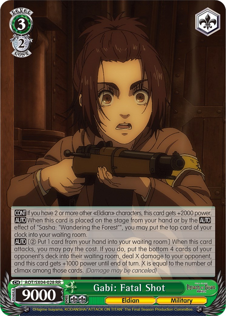 Gabi: Fatal Shot - Attack On Titan: Final Season - Weiss Schwarz