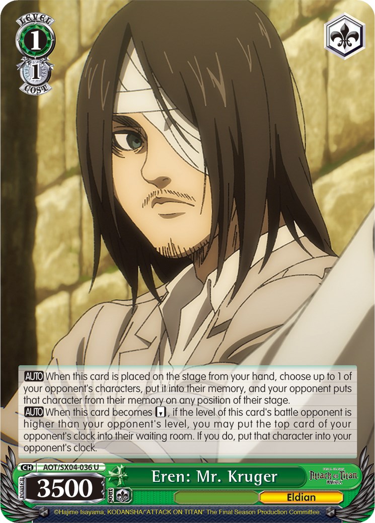 Eren: Mr. Kruger - Attack On Titan: Final Season - Weiss Schwarz
