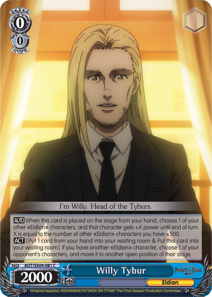 Willy Tybur - Attack On Titan: Final Season - Weiss Schwarz