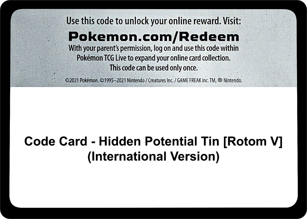 Code Card - Hidden Potential Tin [Rotom V] (International Version ...