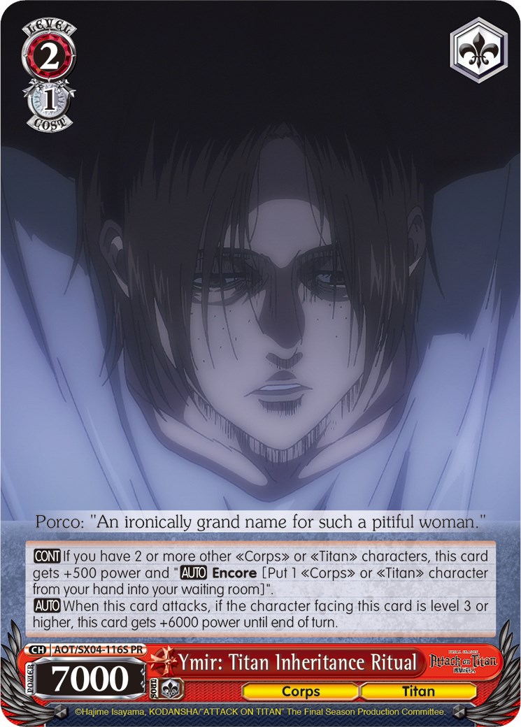Ymir: Titan Inheritance Ritual (Foil) - Attack On Titan: Final Season - Weiss Schwarz