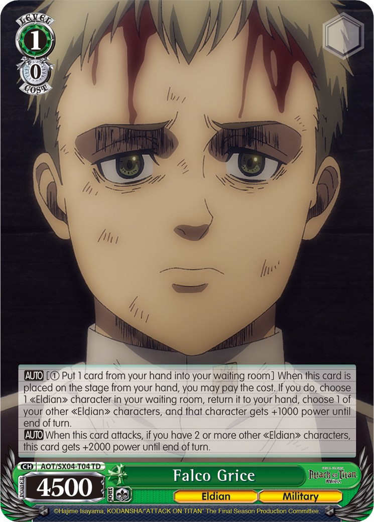 Falco Grice - Attack On Titan: Final Season - Weiss Schwarz