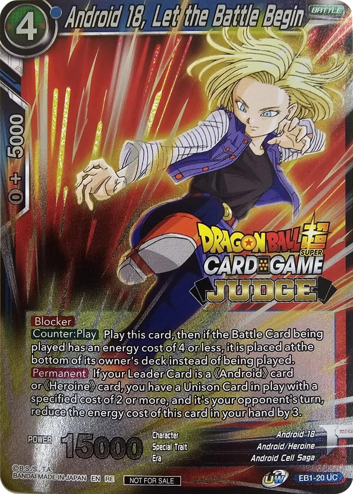 Android 18, Let the Battle Begin (Judge Pack Vol.12) - Tournament ...