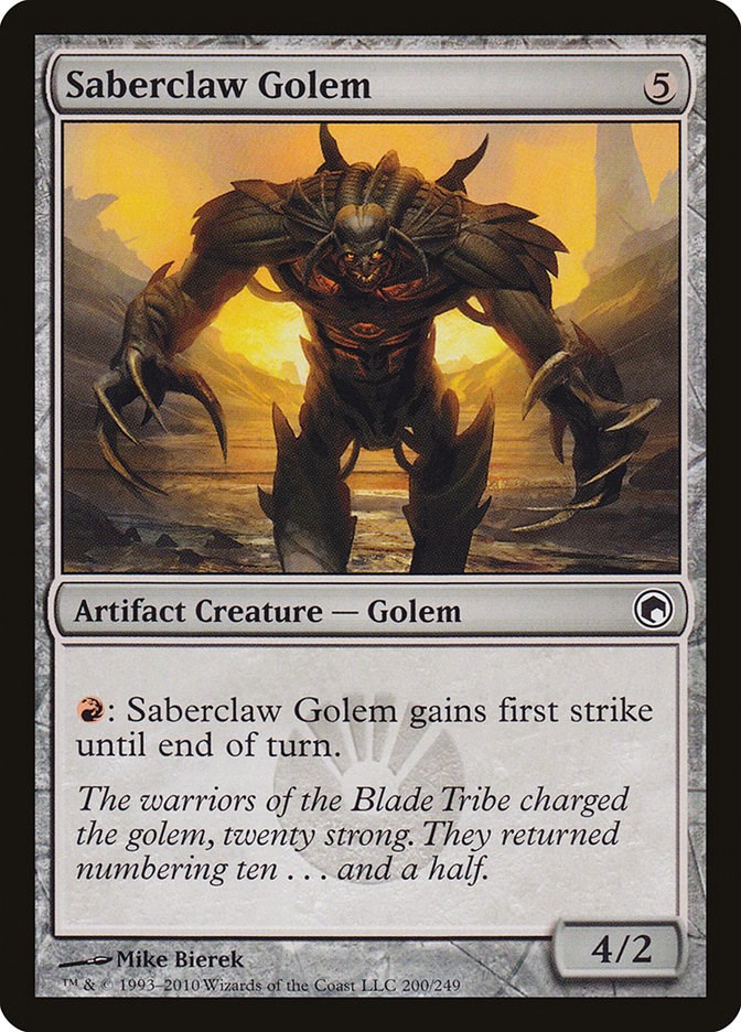 Saberclaw Golem - Scars of Mirrodin - Magic: The Gathering