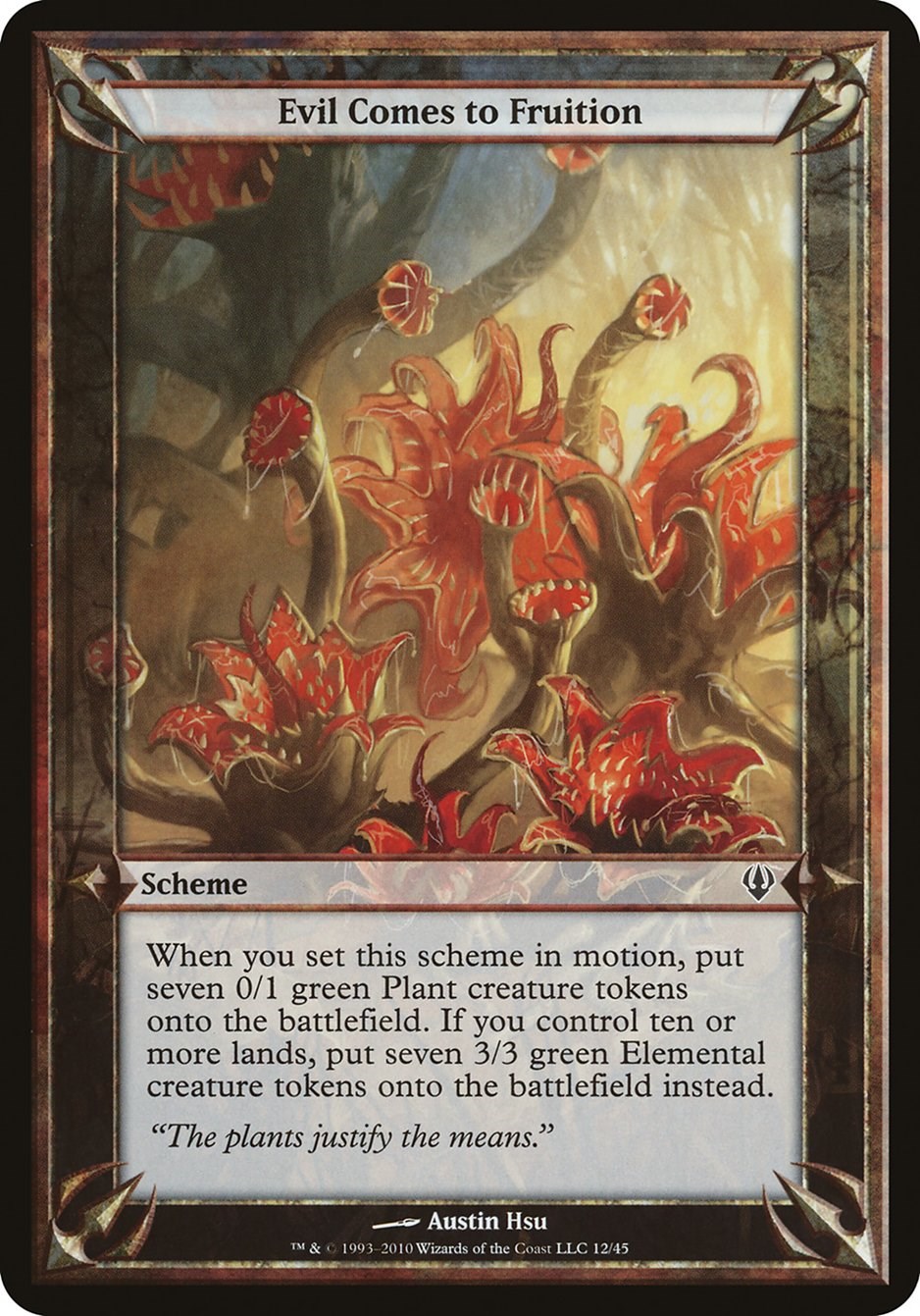 Evil Comes to Fruition (Archenemy) - Oversize Cards - Magic: The Gathering