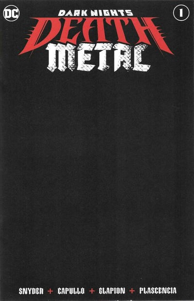 Dark Nights: Death Metal #1 (Black Blank Variant Cover) - Dark Nights ...