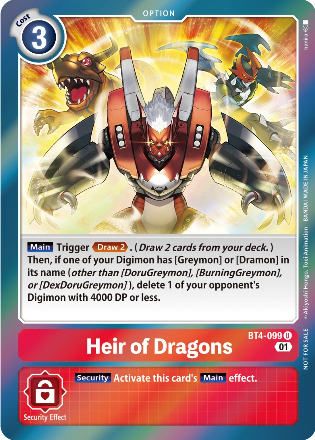 Heir of Dragons (ST-11 Special Entry Pack) - Great Legend - Digimon Card Game