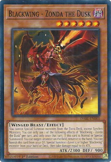 Blackwing - Zonda the Dusk - Darkwing Blast - YuGiOh