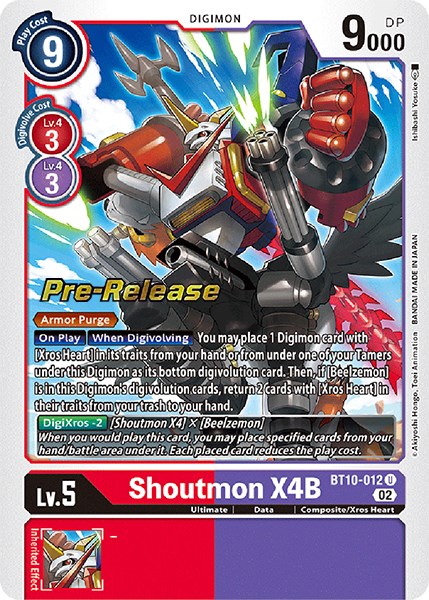Shoutmon X4B - Xros Encounter Pre-Release Cards - Digimon Card Game