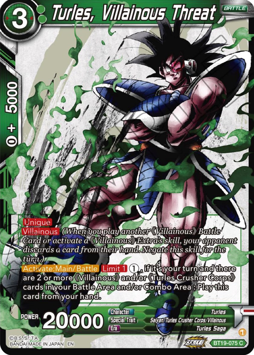 Turles, Villainous Threat - Fighter's Ambition - Dragon Ball Super CCG