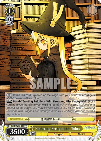 Hindering Recognition, Tohru - Miss Kobayashi's Dragon Maid - Weiss Schwarz