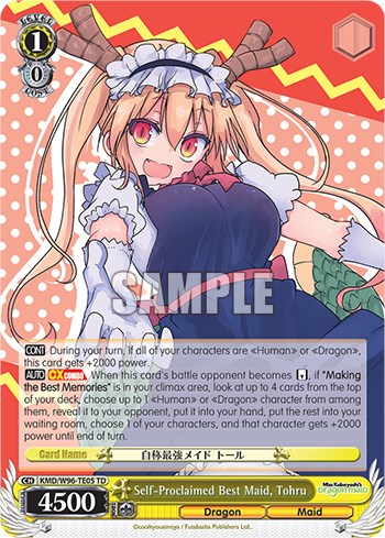 Self-Proclaimed Best Maid, Tohru - Miss Kobayashi's Dragon Maid - Weiss ...