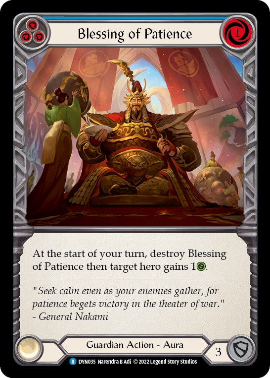 Blessing of Patience (Blue) - Dynasty - Flesh and Blood TCG