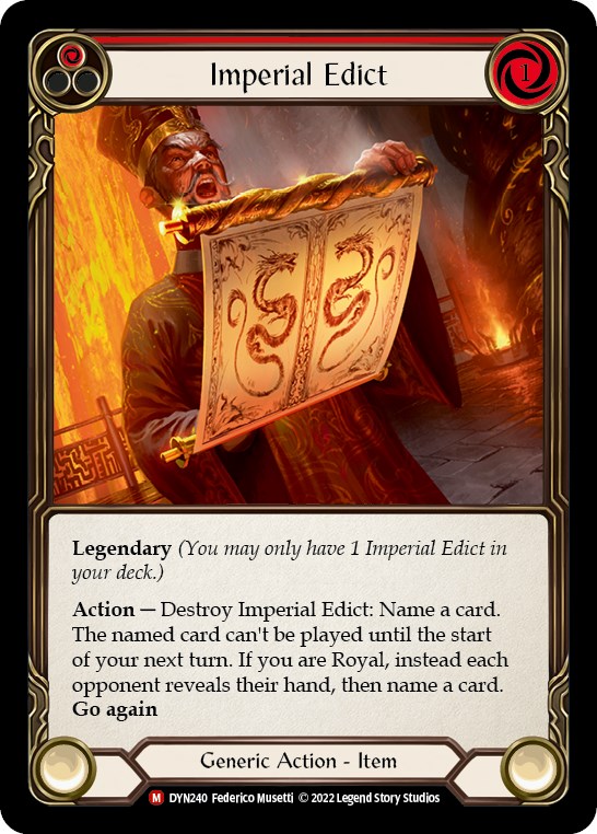 Imperial Edict - Dynasty - Flesh and Blood TCG Imperial Edict - Dynasty - Flesh and Blood TCG