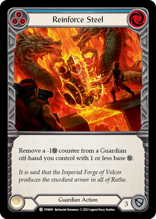 Reinforce Steel (Blue) - Dynasty - Flesh and Blood TCG