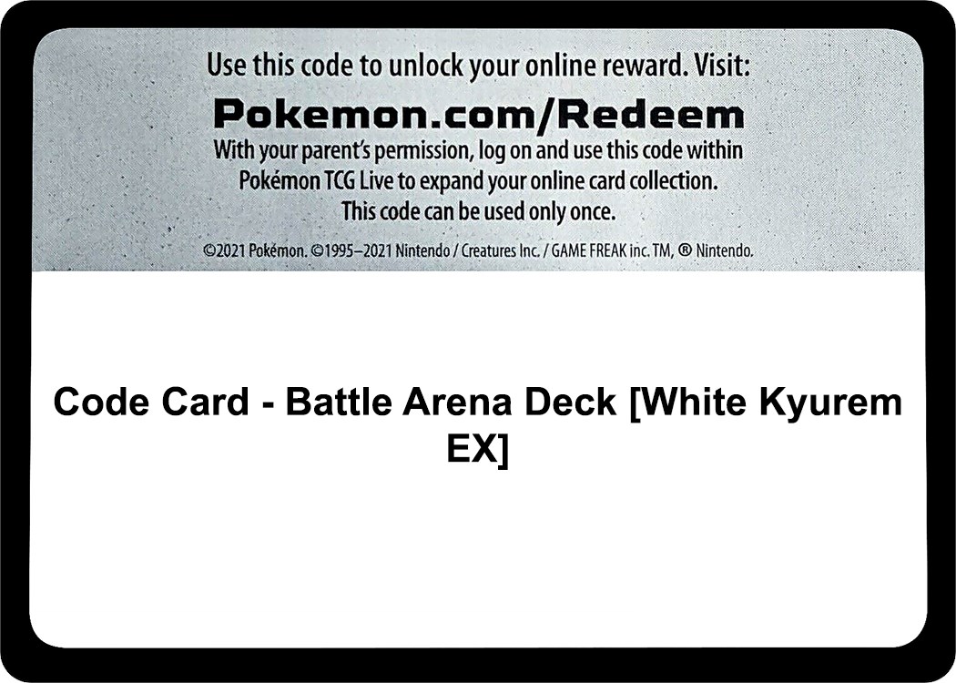 Code Card - Battle Arena Deck [White Kyurem EX] - SM - Guardians Rising ...