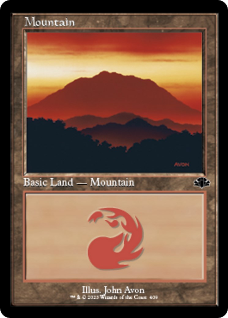 Mountain (409) (Retro Frame) - Dominaria Remastered - Magic: The Gathering