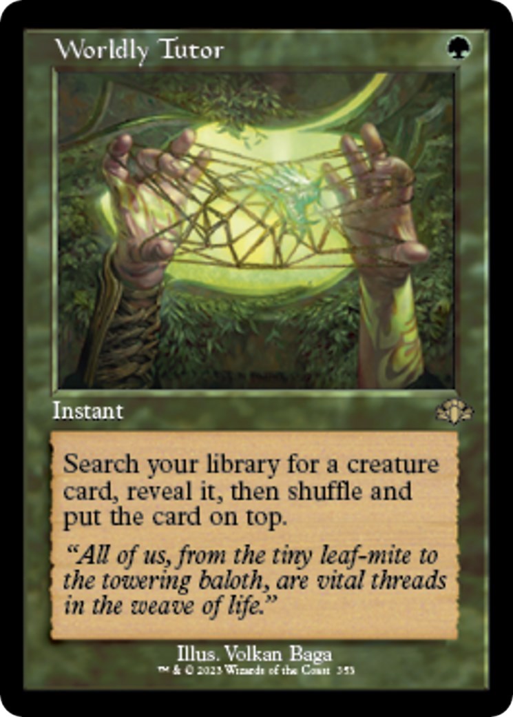 Worldly Tutor (Retro Frame) - Dominaria Remastered - Magic: The Gathering
