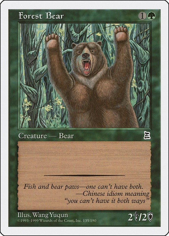 Forest Bear - Portal Three Kingdoms - Magic: The Gathering